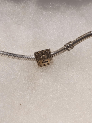 New Pandora Silver Reflections Number 2 Triangle Block Bead | eBay