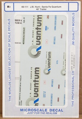 Microscale Decal - 48-111 J.B. Hunt - Santa Fe Quantum 48' Trailer O ...