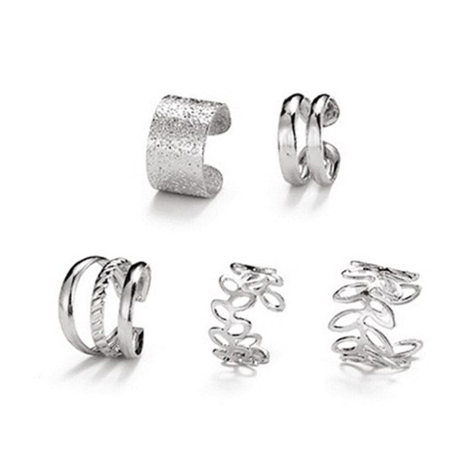Fake Earring Clip On Earring Fashion Jewelry Hollow Out Ear Clip 5Pcs ...