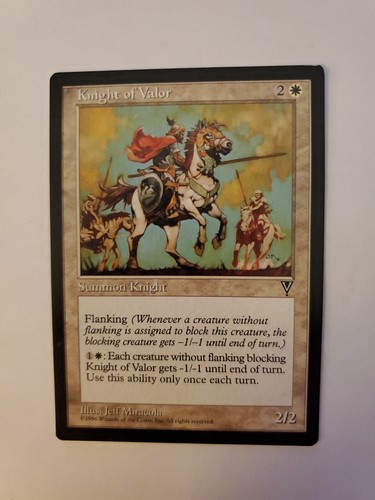 MTG Magic The Gathering Card Knight of Valor Summon Knight White ...