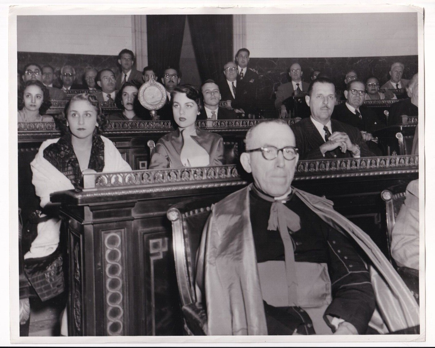 CUBAN POLITICIAN SENATOR RAUL GARCIA MENOCAL HEARING CUBA 1950s Photo Y ...