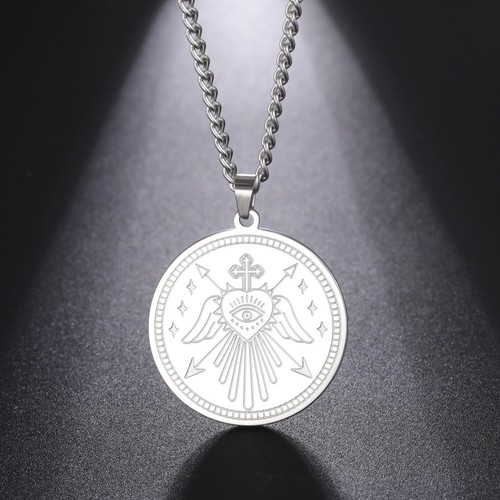 HotEvil Eyes Heart Angel Wings Cross Necklace Vintage ...