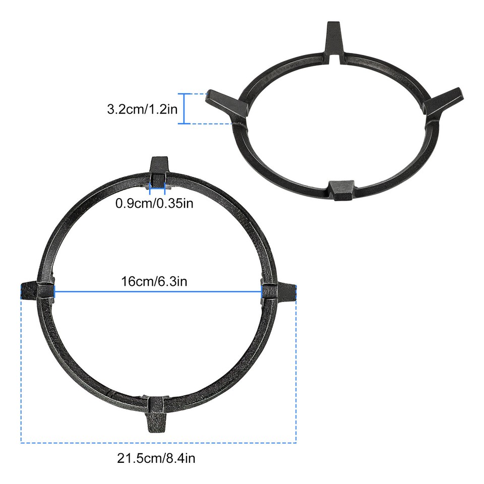 8.4'' Wok Ring Non-slip Black Cast Iron Stove Stand for Kitchen Wok ...