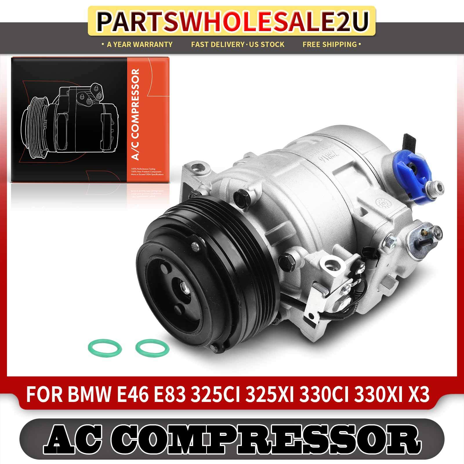 AC Compressor w/ Clutch for BMW E46 325i 2003 330i 2003-2006 E83 X3 ...