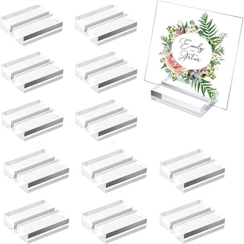 12 Pcs Acrylic Place Card Holder Clear Acrylic Stands Sign, for Numbers ...