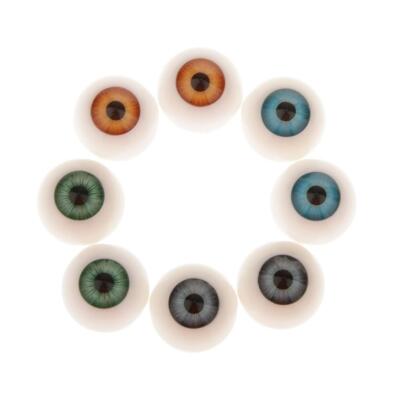 8pc Realistic Half Round Hollow Back Fake Eyes Eyeballs DIY Halloween ...