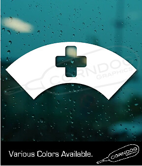 Nurse Cap VINYL STICKER DECAL NURSING MEDICAL RN REGISTERED CARE GIVER ...