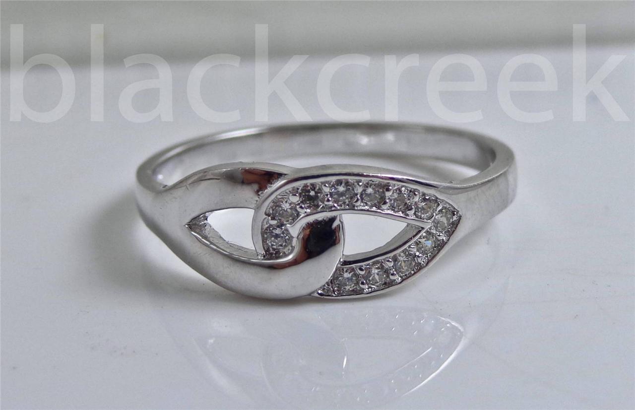 925 Sterling Silver~ ~ Interlocking~ Infinity~ Ring Size 4/5/6/7/8/9/10 ...
