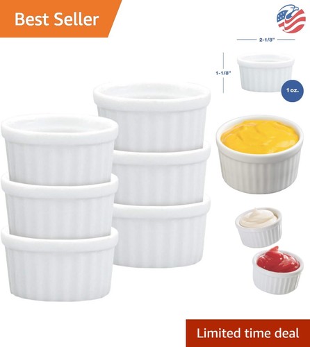 Elegant White Porcelain Ramekins - Set of 6 for Styled Dining Experiences | eBay