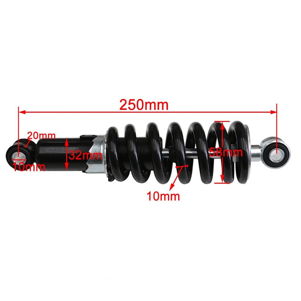 250mm 10'' inch Rear Shock Absorber for 150cc 140cc 110cc Pit Dirt Bike ...