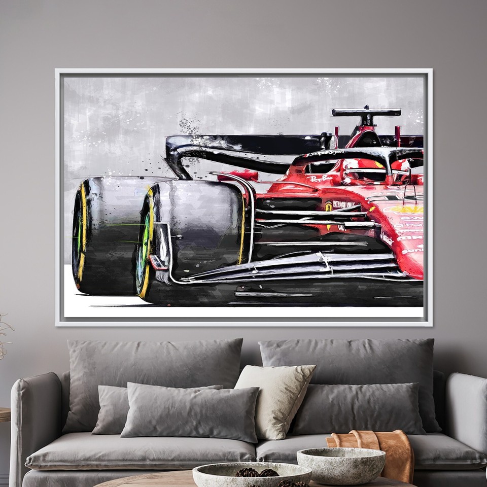 Formula 1 Wall Art, F1 Wall Decor, Racing Car Art, Red Wall Art, Man ...