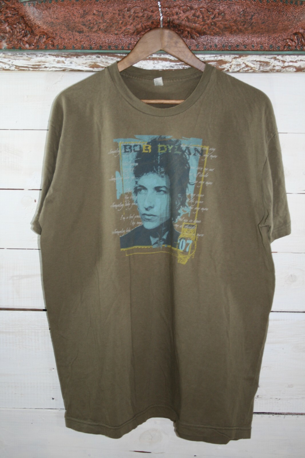 Bob Dylan graphic T-shirt men's XL American Apparel Green cotton USA | eBay