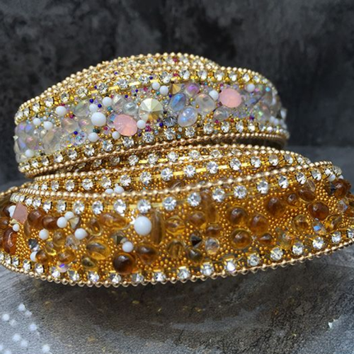 1m Rhinestone Stone Beaded Trim Crystal Edging Ribbon Hotfix Chain ...