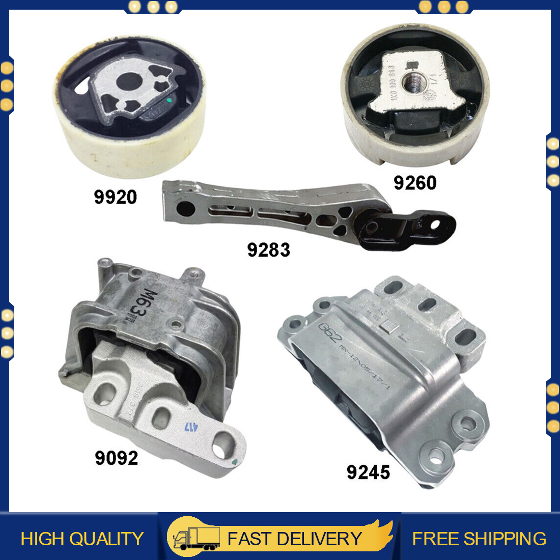 Engine & Transmission Mounts set of 5PCS Fits 17-14Volkswagen Jetta ...