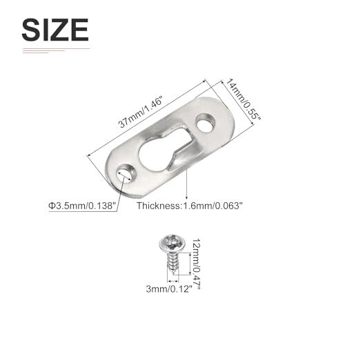 Keyhole Hanging Plate Single Hole Hook with Screws -Pcs - Good for 37 x ...