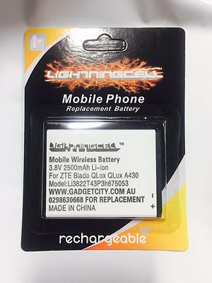 NEW Battery For ZTE A430 Blade Q Lux Telstra 4GX Buzz 2300mAh ...