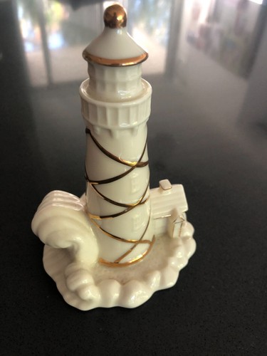 Vintage Lenox Lighthouse Figurine Classic Ivory w/ Gold Trim 5" Tall ...
