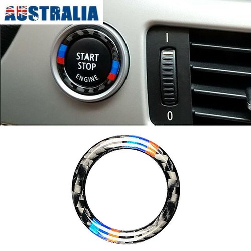 Carbon Fiber M Car Engine Start Stop Button Stickers For BMW E90 E92 ...
