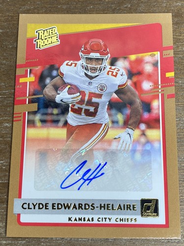 Clyde Edwards-Helaire Bronze 2020 Donruss Auto Autograph RC Rookie KC ...