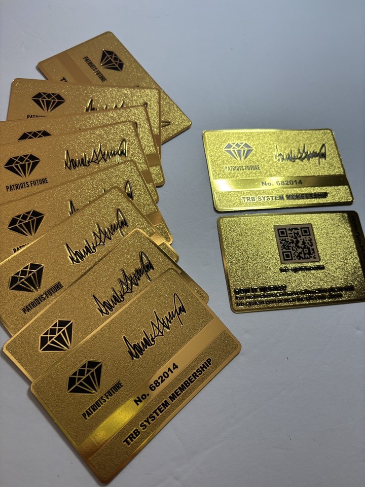 10x NEW DONALD J. TRUMP GOLD TRB SYSTEM MEMBERSHIP CARD COLLECTABLE | eBay