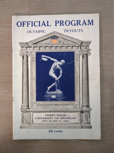 1924 Olympic Tryouts Program (University of Michigan Ferry Field) | eBay