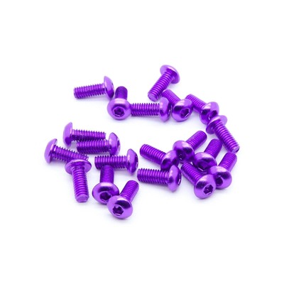 20pcs M4 Button Head Hex Screws Anodized 6063 Aluminum (M4x10mm ...