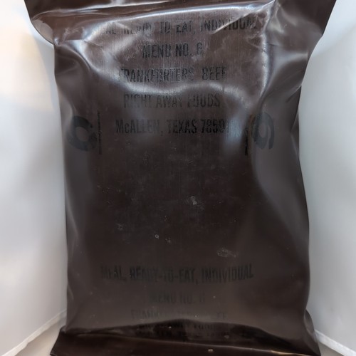 Vintage US MRE- Menu 6 Frankfurters, Beef 1993-1995 Unopened Brown Bag ...