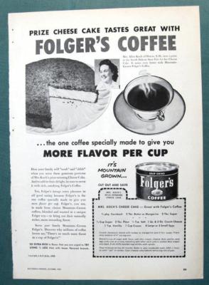 Original 1955 Folgers Photo Endorsed Ad by Mrs Allen Koch of Huron ...