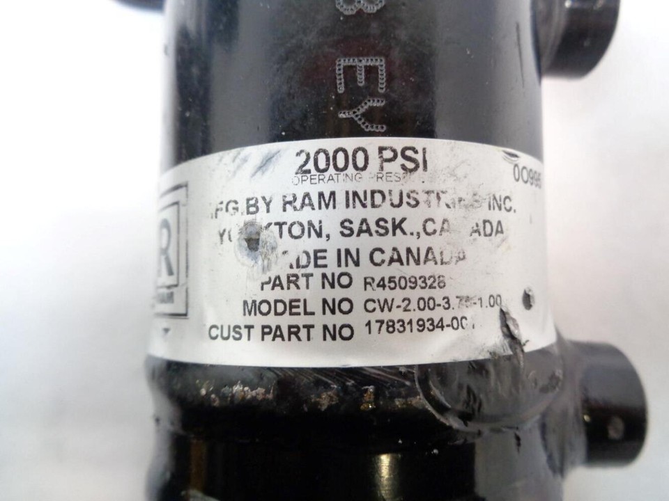 RAM INDUSTRIES HYDRAULIC CYLINDER 2000PSI R4509328 CW-2.00-3.75-1.00 ...