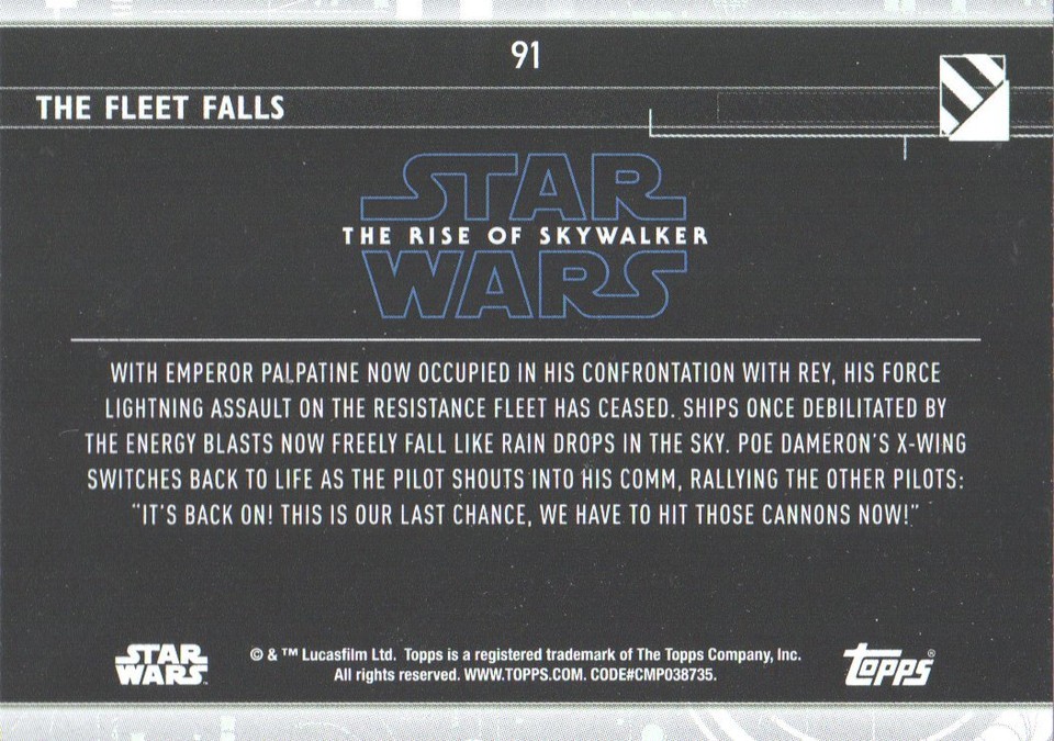 2020 Star Wars Rise of Skywalker S2 Card Purple #91 The Fleet Falls | eBay