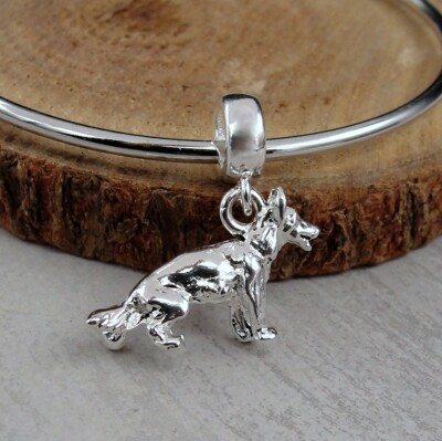 Silver German Shepherd Dangle Charm - German Shepard European Charm ...