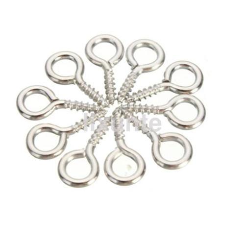 200X Small Tiny Mini Eye Pins Eyepins Hooks Eyelets Screw Threaded ...