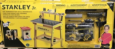 Brand New Stanley Jr. Kids Workbench Tool Set and 2 Wooden Kits, U047 ...