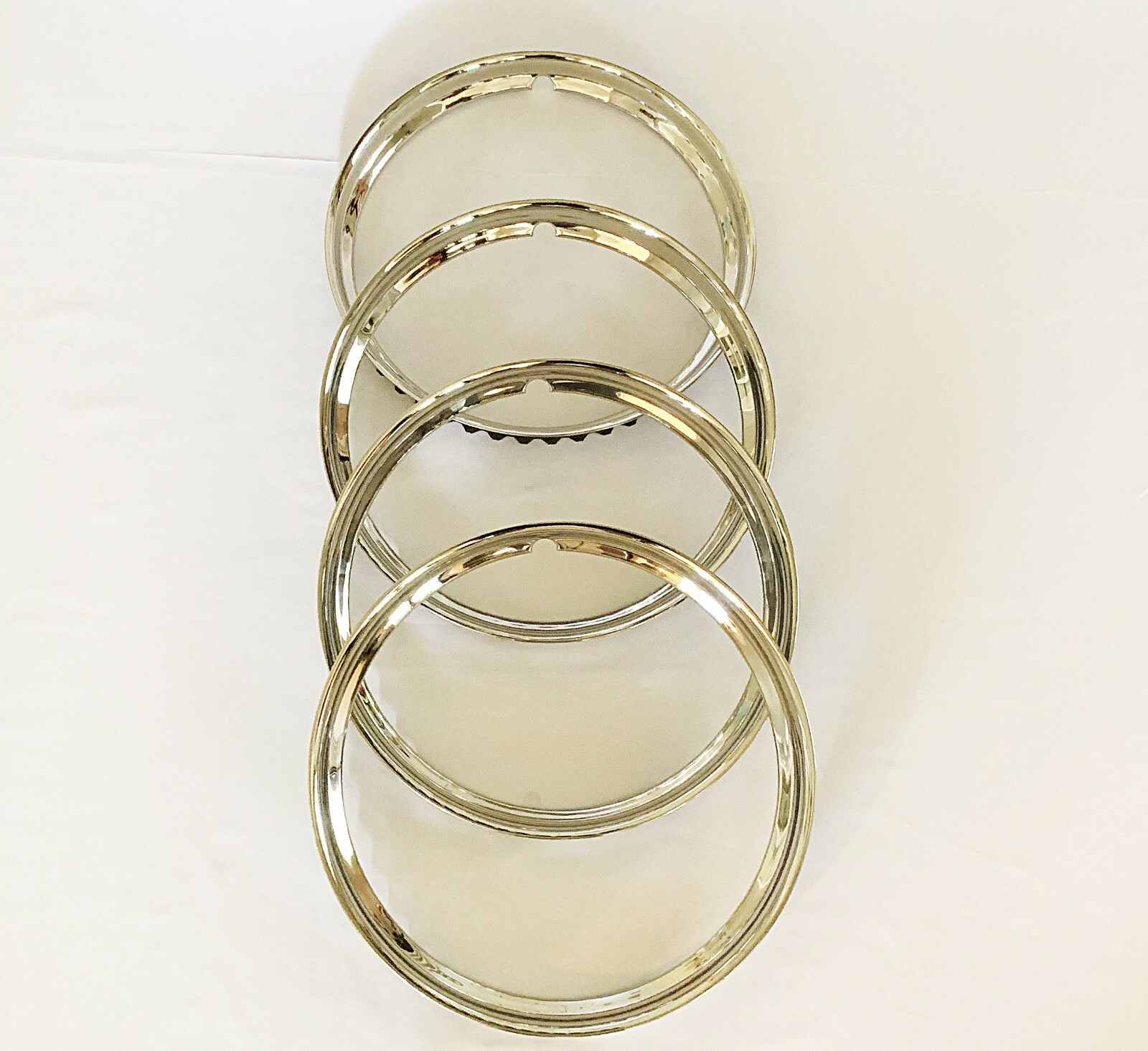 4X Original Style Smooth Early Ford Wheel Trim Rings/ Beauty Rings- Pol ...
