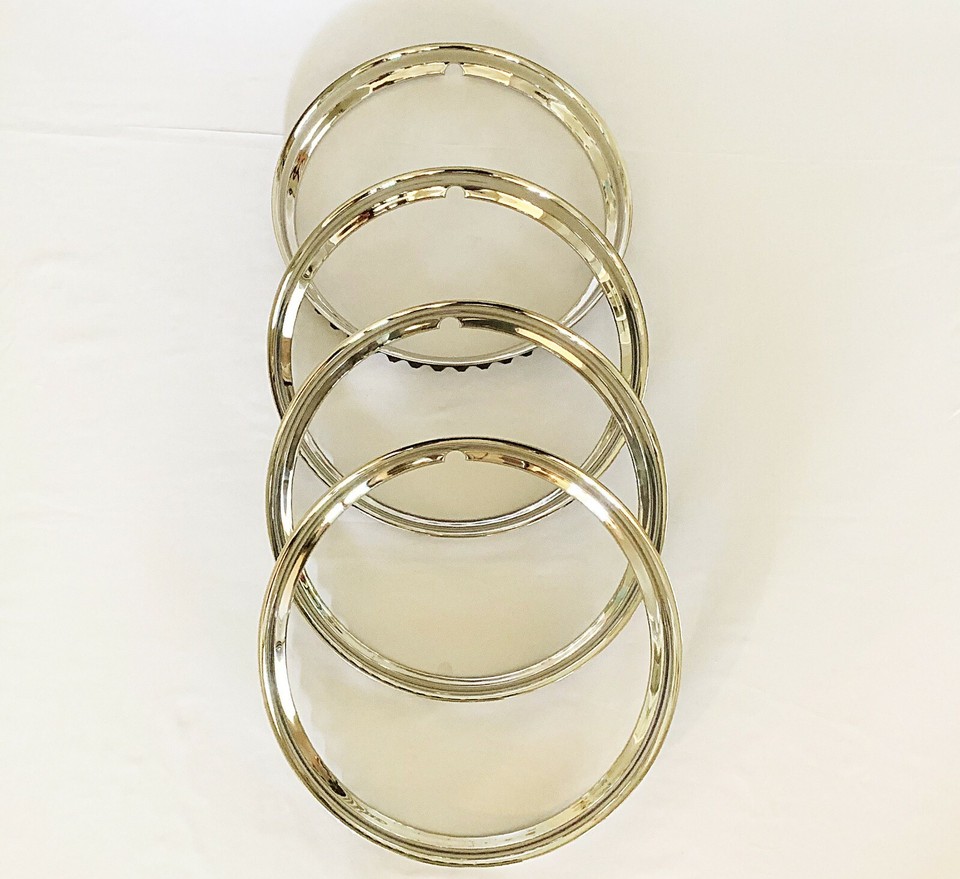 4X Original Style Smooth Early Ford Wheel Trim Rings/ Beauty Rings- Pol ...