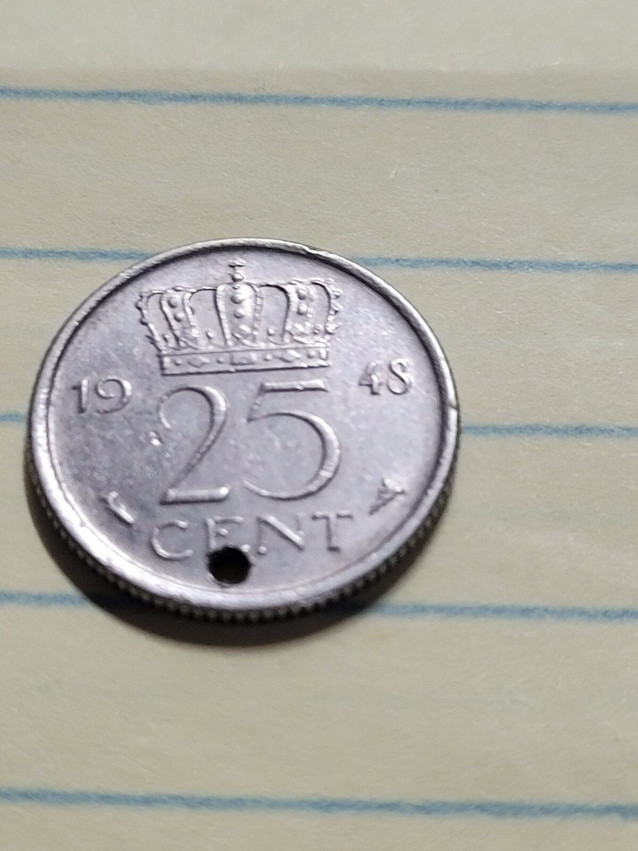 1948 NETHERLANDS 25 CENT COIN (VF) | eBay
