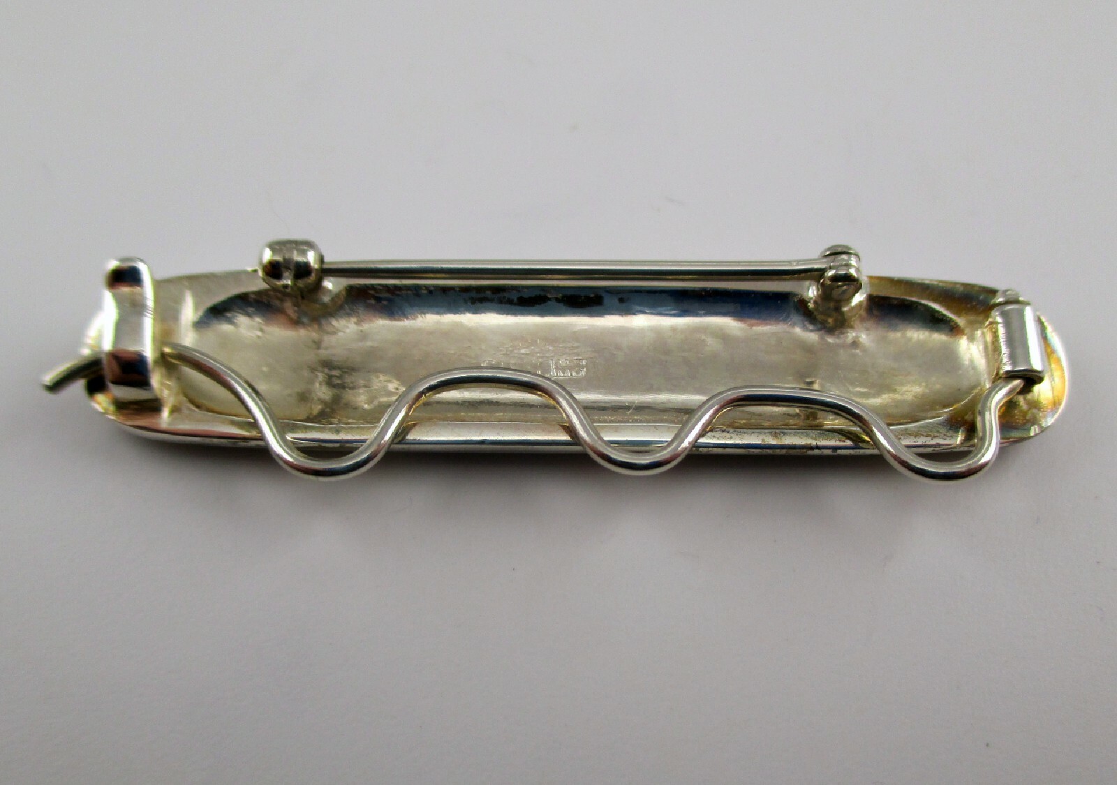 Sterling Silver CHARM PIN Engravable BROOCH Charm Hanger HOLDER New Old ...