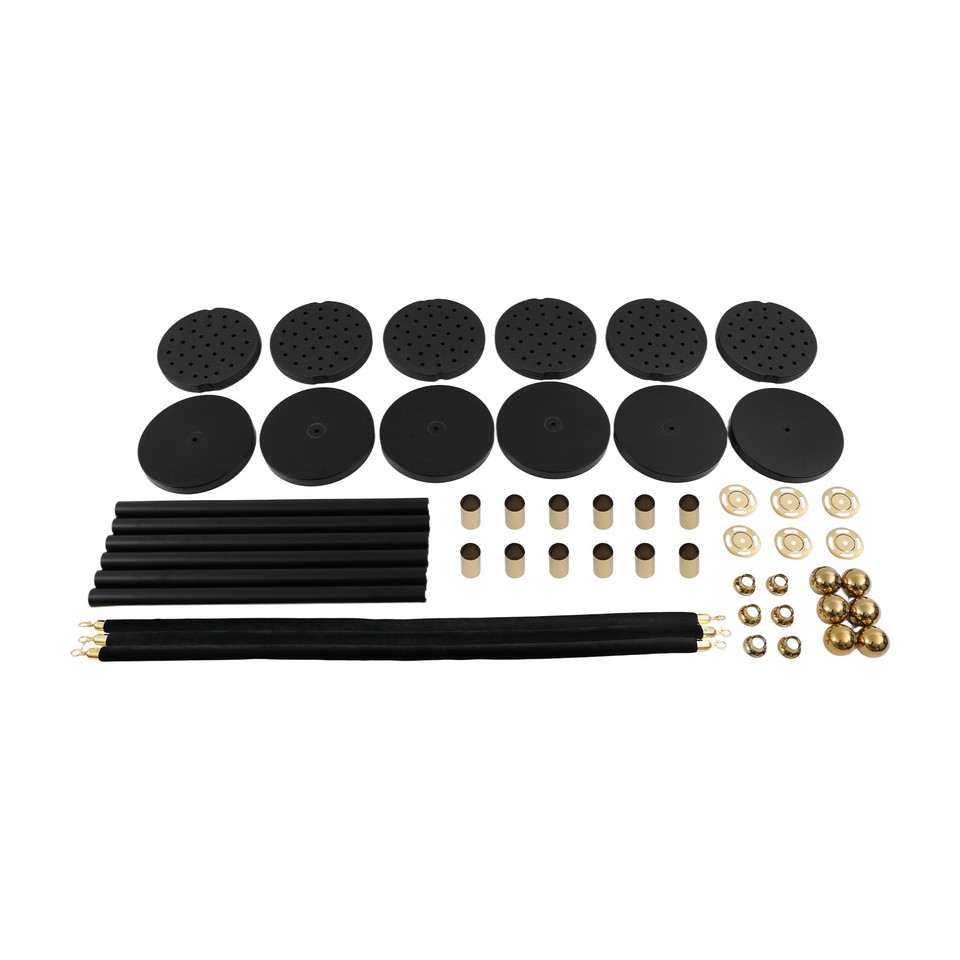 Heavy-Duty Stainless Steel Barrier Post Kit 6 Posts & 3 Ropes for Crowd ...