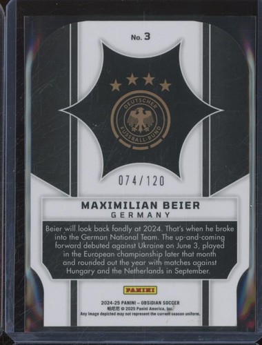 2024-25 Panini Obsidian MAXIMILIAN BEIER RC Rookie Supernova /120 JA353 ...
