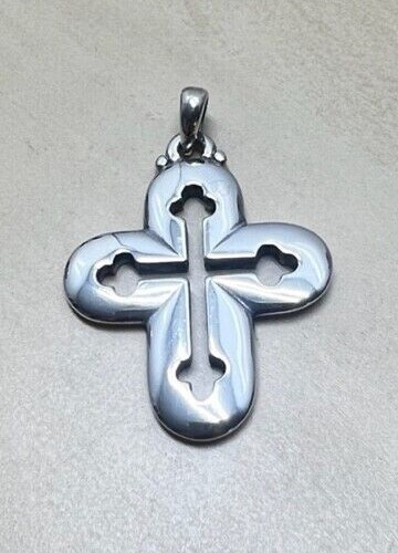 RETIRED & RARE JAMES AVERY STERLING SILVER BUDDED CROSS CUT OUT PENDANT ...