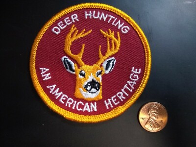 Deer Hunting An American Heritage patch, Iron-on or sew buck deer NEW ...