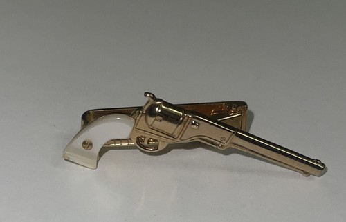Vintage SWANK WESTERN GUN REVOLVER TIE CLIP MOP SIX S… - Gem
