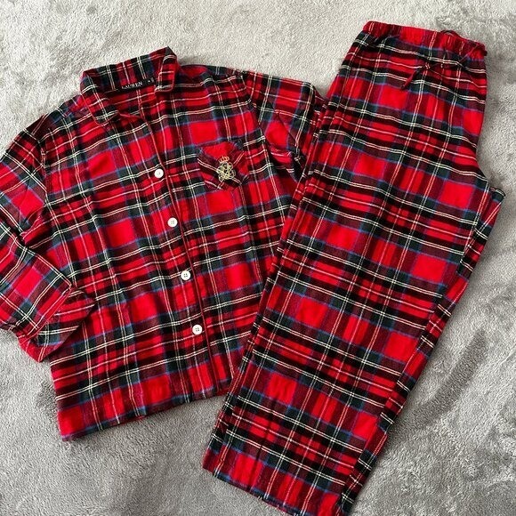Lauren Ralph Lauren Red Plaid Pajama Set Women's XL L… - Gem