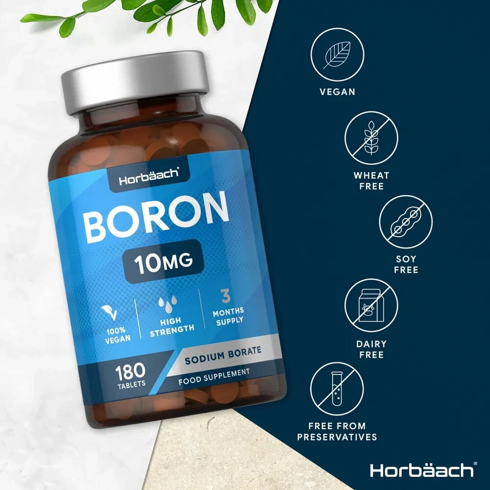 Boron 10mg | 180 Tablets | High Strength Supplement | By Horbaach | eBay UK