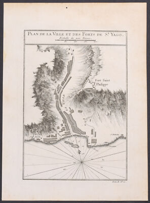 Pre-1900 - Prevost C1750 Antique Hand Col Map