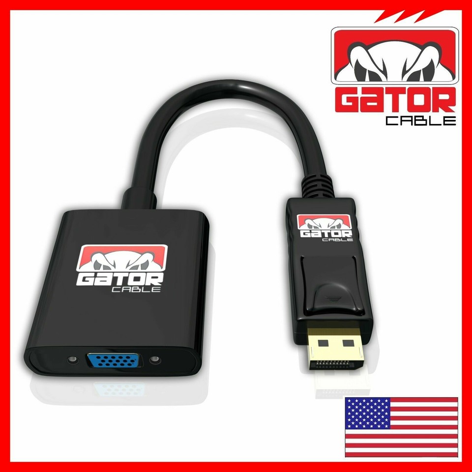 DisplayPort to VGA Cable Adapter Converter Video HDTV PC Monitor ...