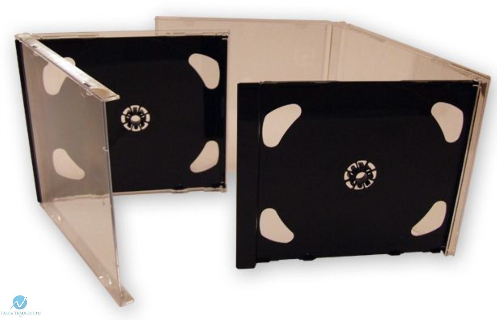 Double CD Jewel Case 10.4mm Standard for 1 CD with Black FOLD-OUT Tray ...