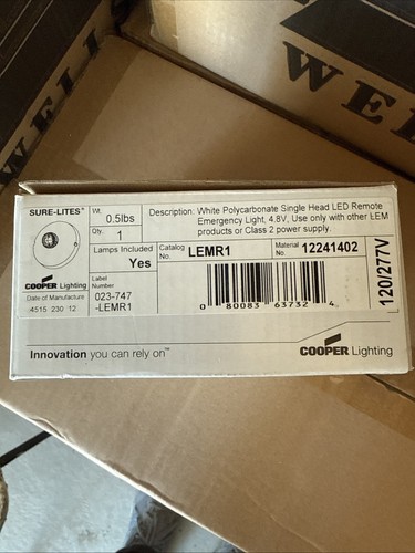 ⚡️Cooper LEMR1 Sure-Lites LED Emergency Lighting Remote Head | eBay