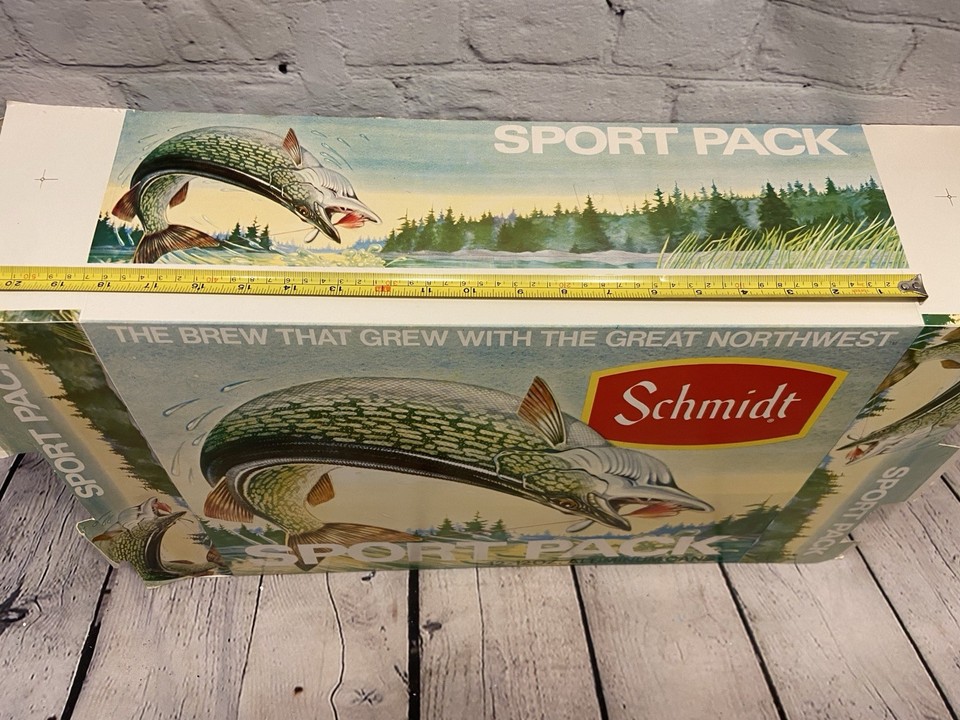 Vintage Schmidt Beer Store Display Sport Pack Musky Sign Jacob Heileman ...