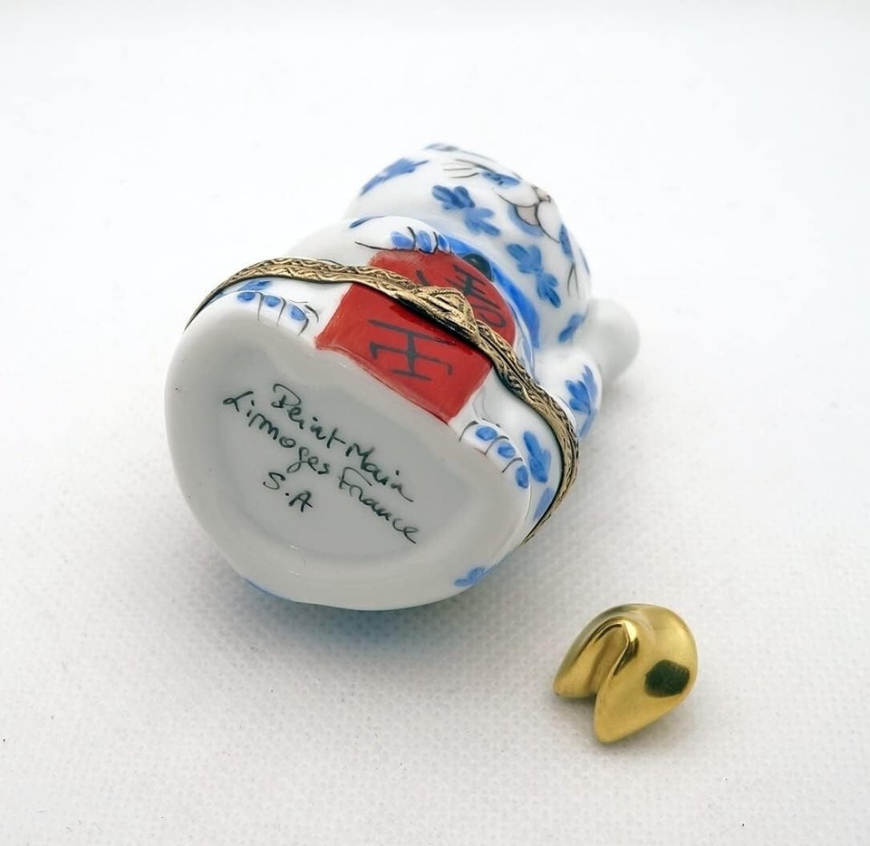 New French Limoges Trinket Box Japanese Lucky Cat Maneki Neko Rem ...